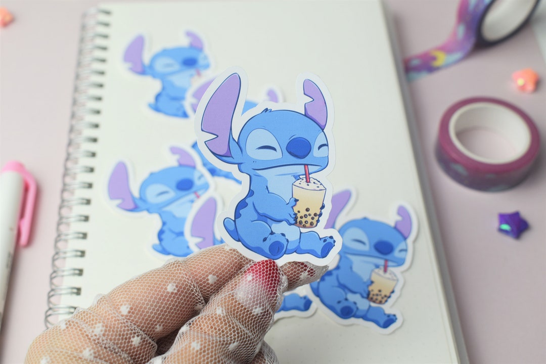 Boba Tea Blue Alien Monster Vinyl Sticker ~ Waterproof Animal Asian ...