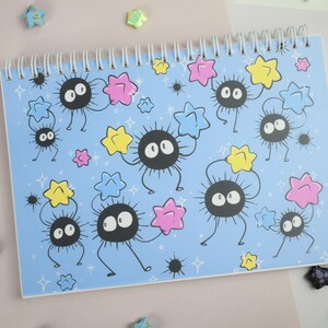 Large Soot Sprite Reusable Sticker Book Pastel Blue Kawaii Anime Cute ...
