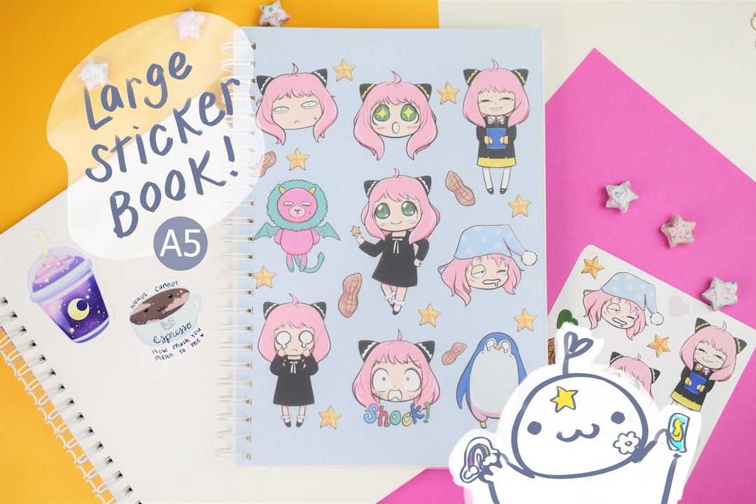 Spy Kid Large A5 Reusable Sticker Book ~ Pastel Pink Blue Kawaii Anime ...