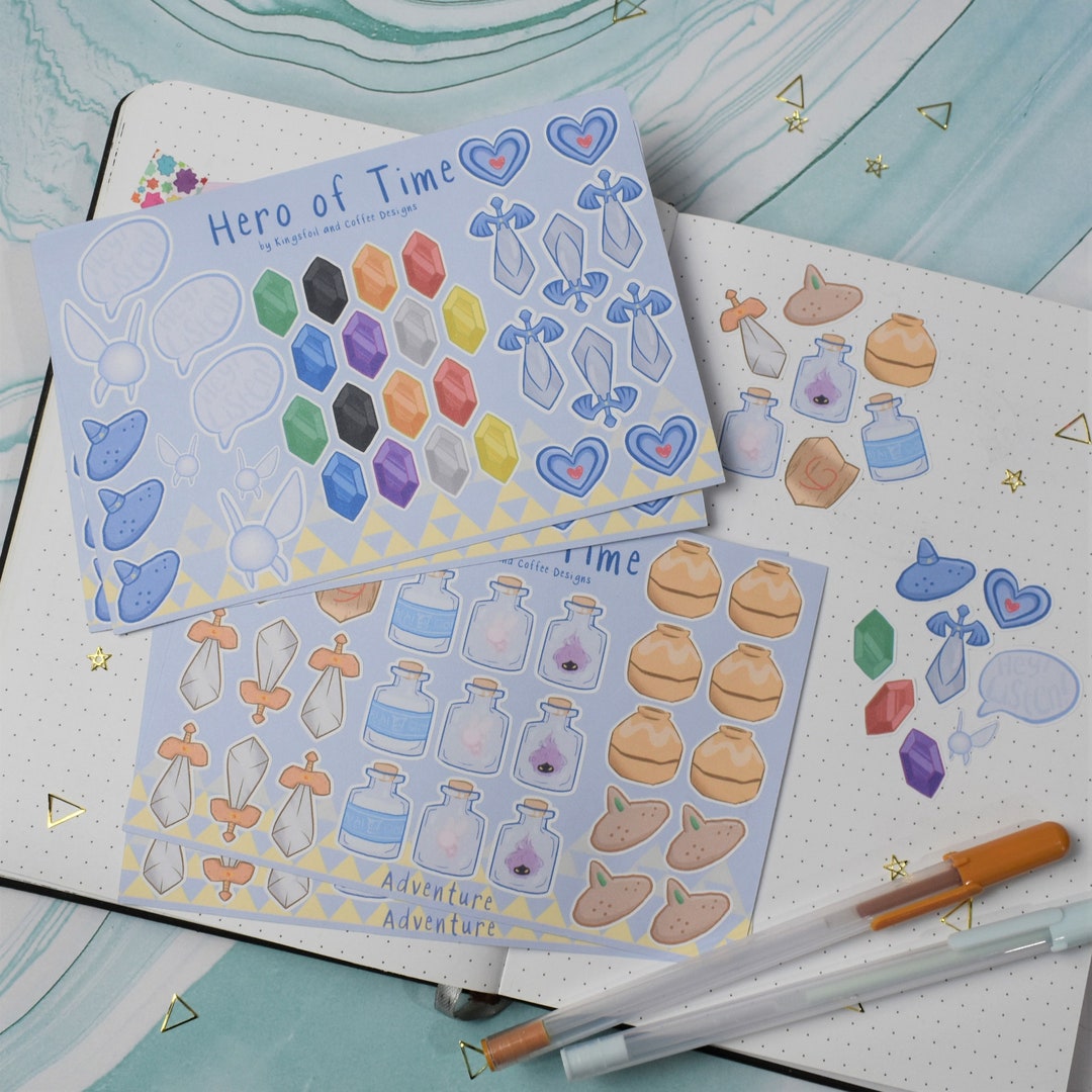 Hero of Time Matte Sticker Sheets ~ Bullet Journal, Planner, Calendar ...