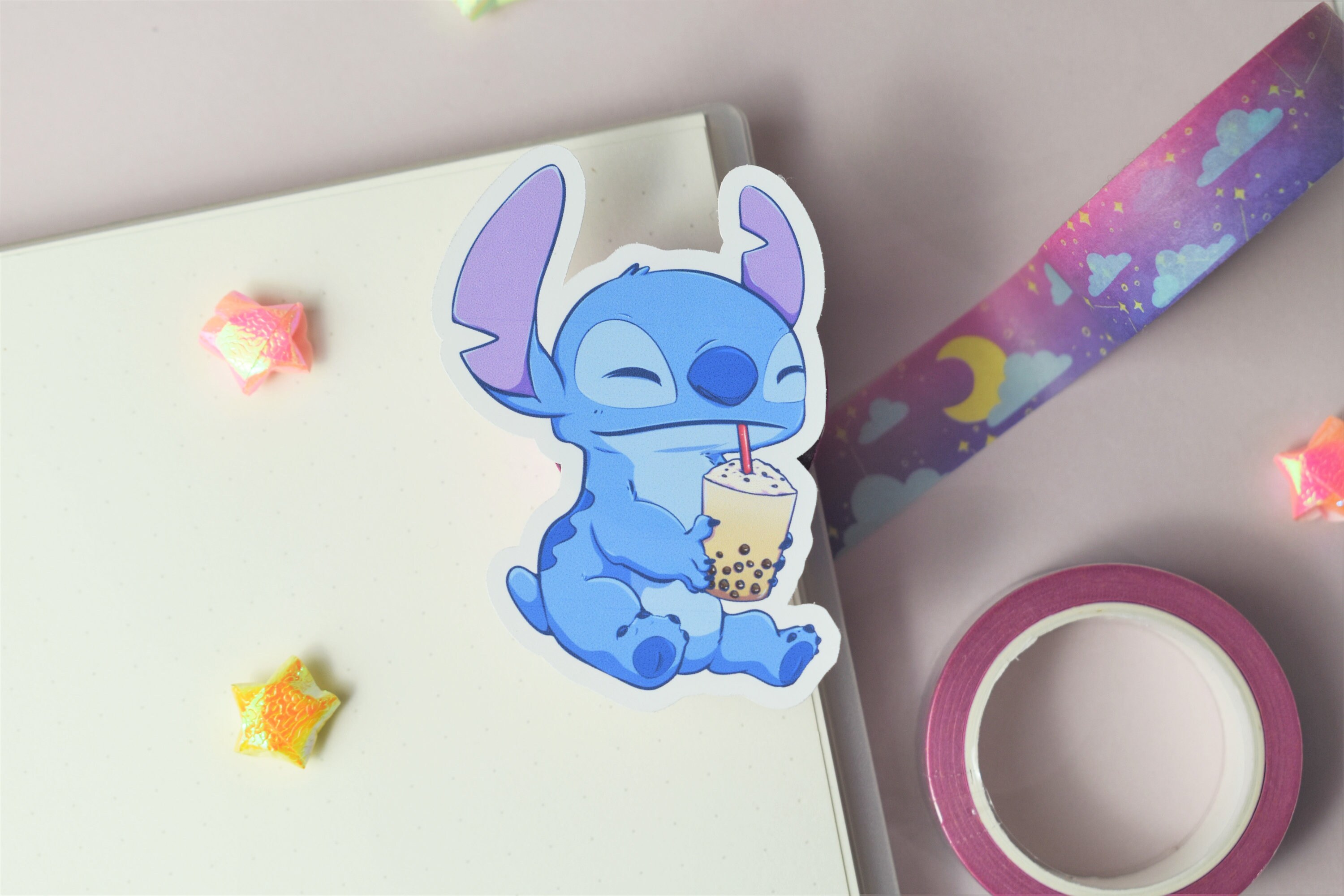 Boba Tea Blue Alien Monster Vinyl Sticker Waterproof Animal Asian Snack ...