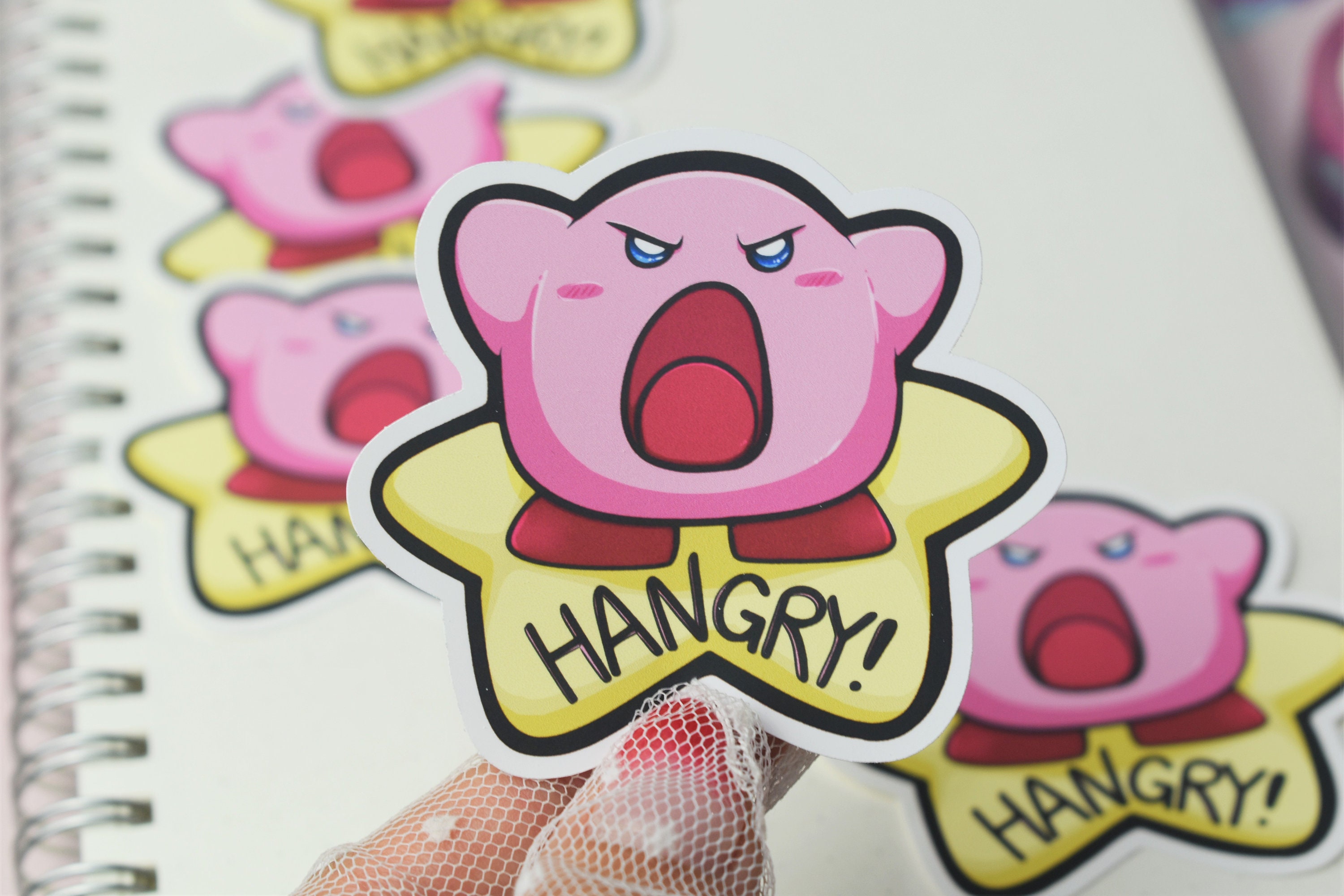 Pink Hangry Vinyl Sticker Video Game Character Star - Etsy