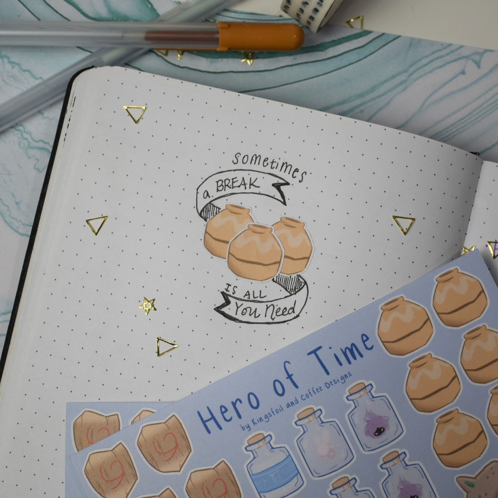 Hero of Time Matte Sticker Sheets ~ Bullet Journal, Planner, Calendar ...