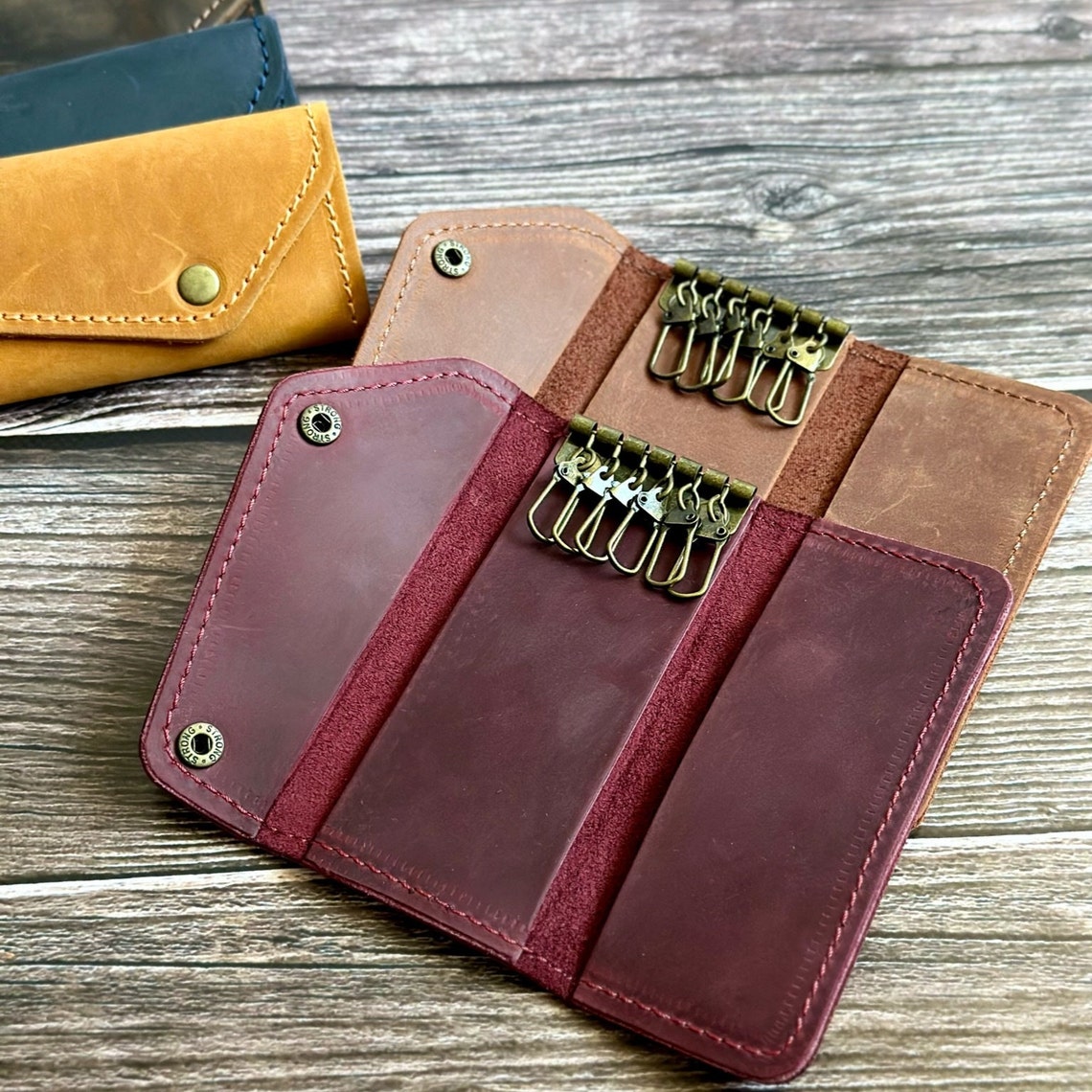 Leather Key Holder,keychain Case,fathers Day Gift,gift for Him,mothers ...