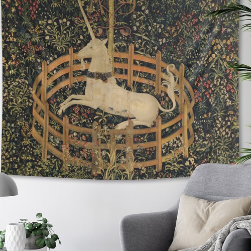 Unicorn Tapestry Medieval Tapestry Unicorn in Captivity - Etsy