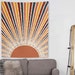 Retro Rising Sun Tapestry Vintage 70s Rainbow Sunshine Minimal - Etsy