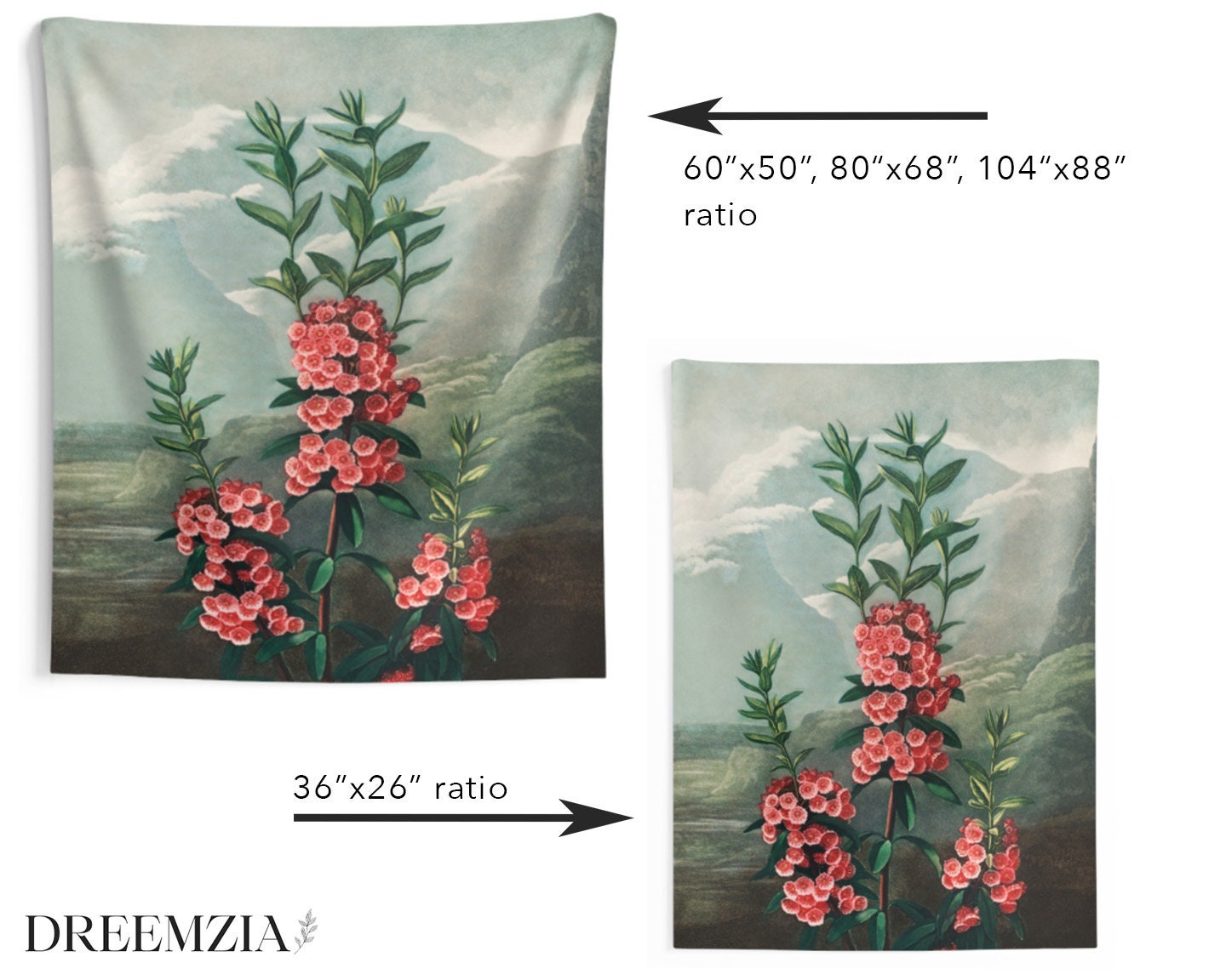 The Narrow Leaved Kalmia Tapestry the Temple of Flora by Robert John ...