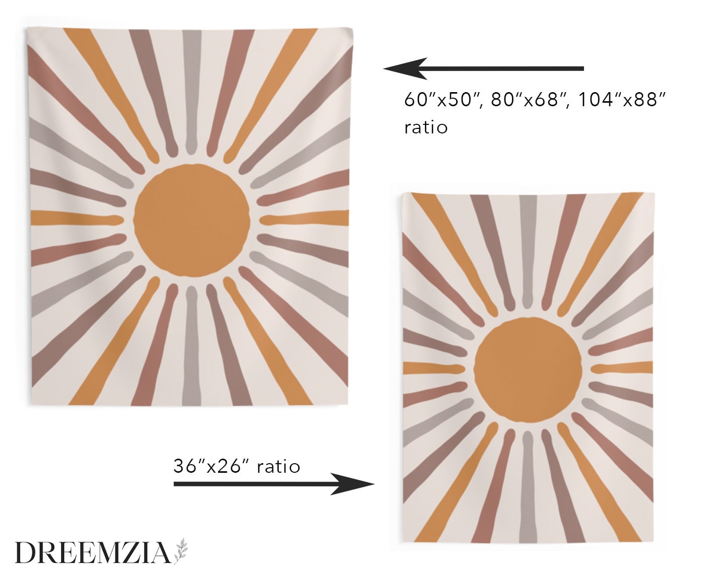 Vintage Sun Tapestry Retro 70s Minimal Geometric Abstract Art - Etsy