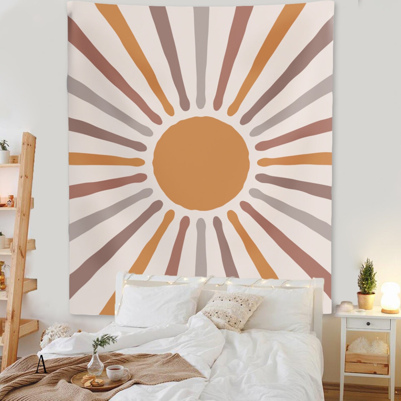 Vintage Sun Tapestry Retro 70s Minimal Geometric Abstract Art | Etsy