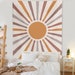 Vintage Sun Tapestry Retro 70s Minimal Geometric Abstract Art - Etsy