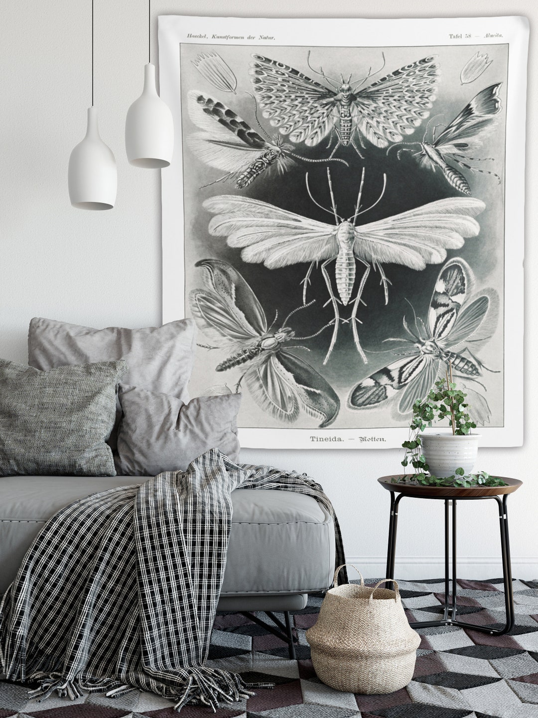 Antique Moths Tapestry Ernst Haeckel Tineida Vintage Butterflies Wall ...
