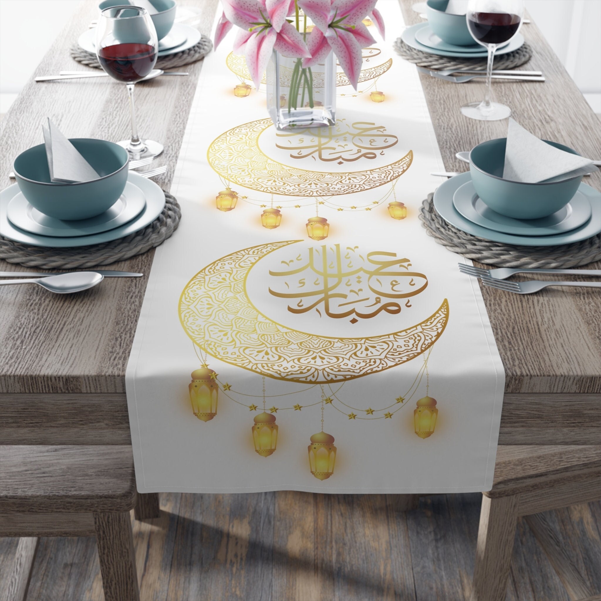 Eid Runner, Eid Mubarak Table Runner, Stylish Eid Table Runner, Elegant ...