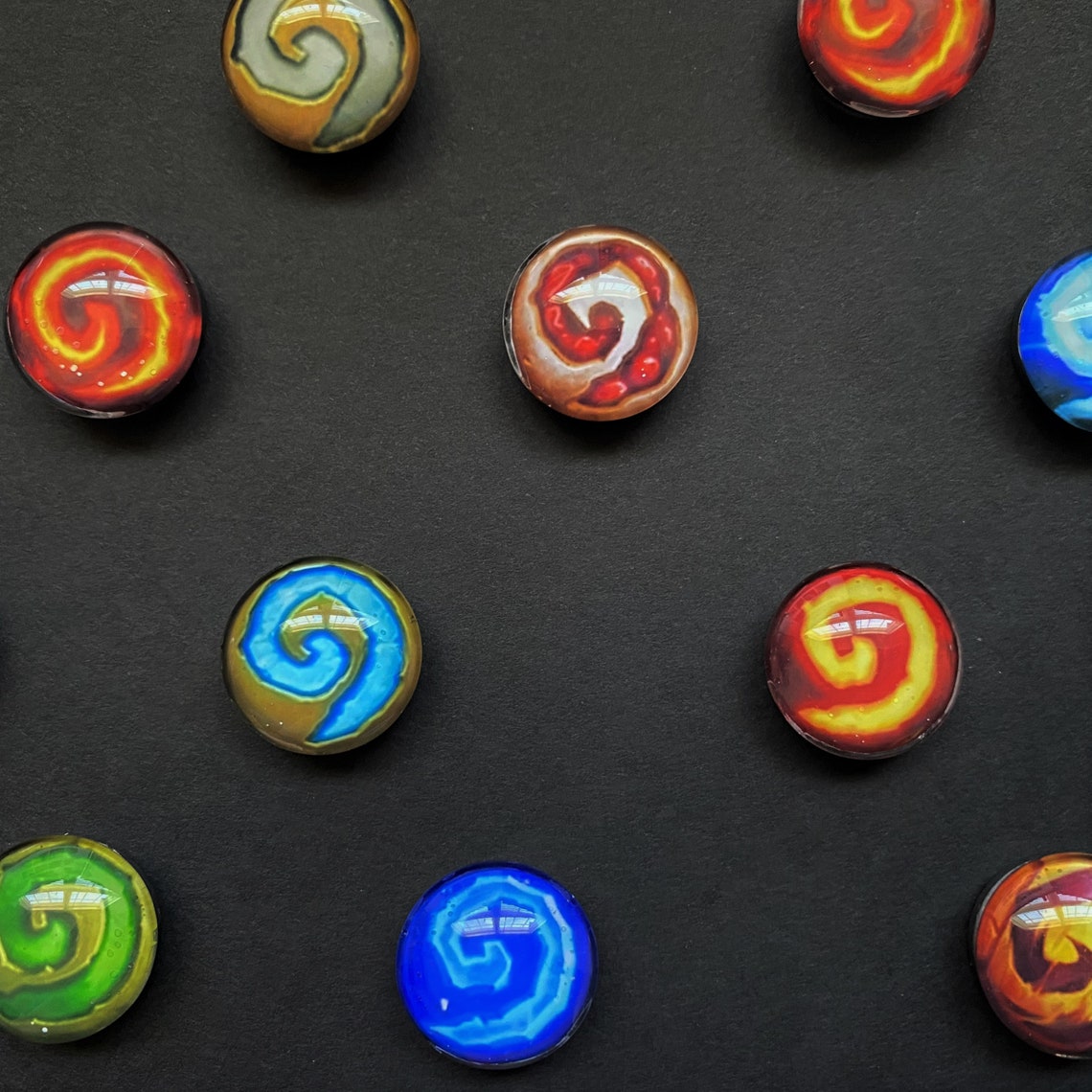 Hearthstone Glass Pebble Magnets Set of 5 | Etsy