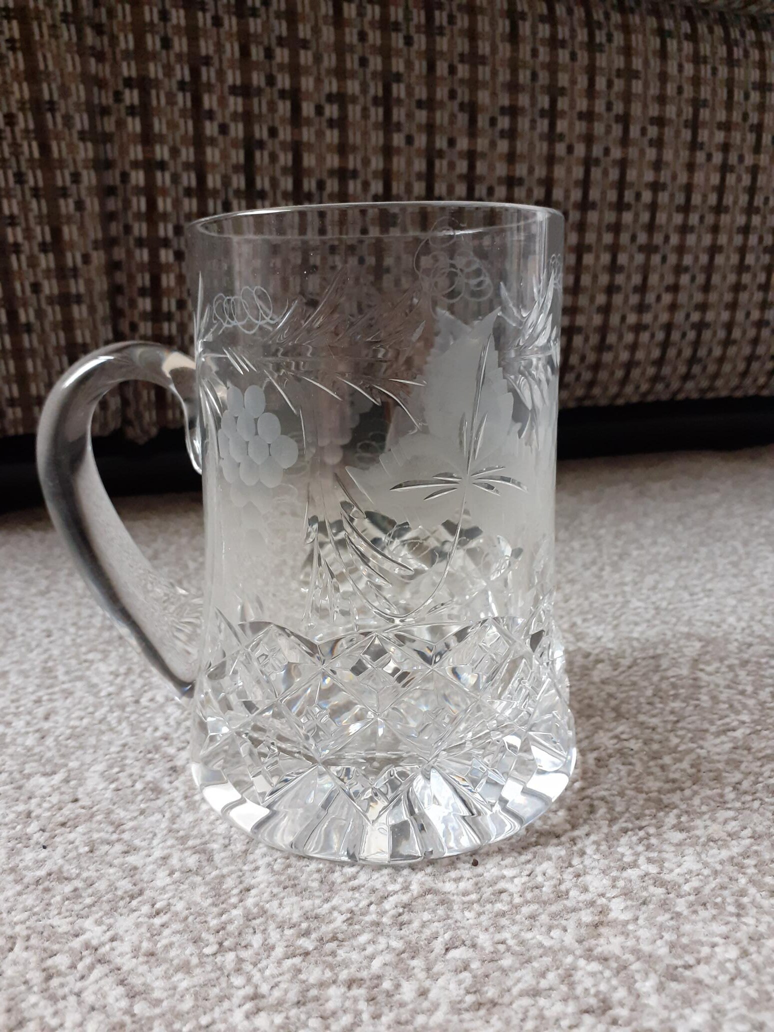 Vintage Lead Crystal Tankard - Etsy