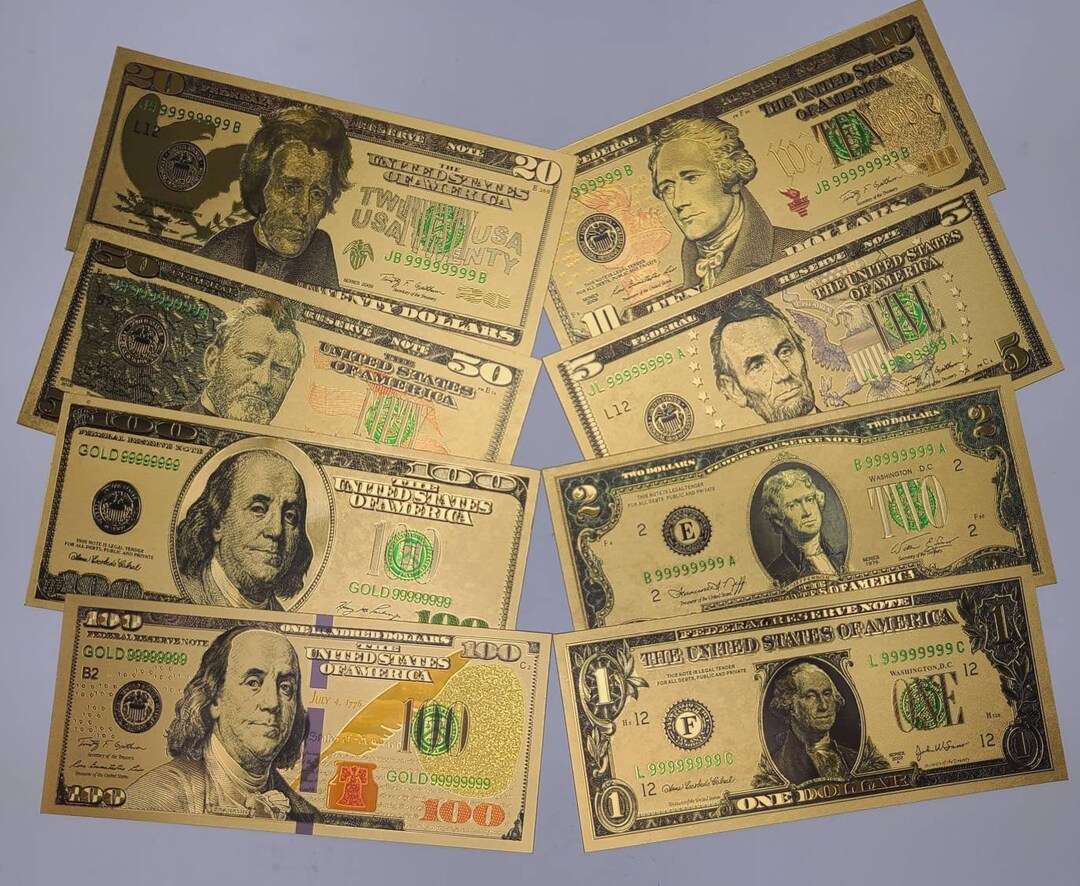 Gold Metallic Money Bills Currency Manifestation Prosperity Abundance ...