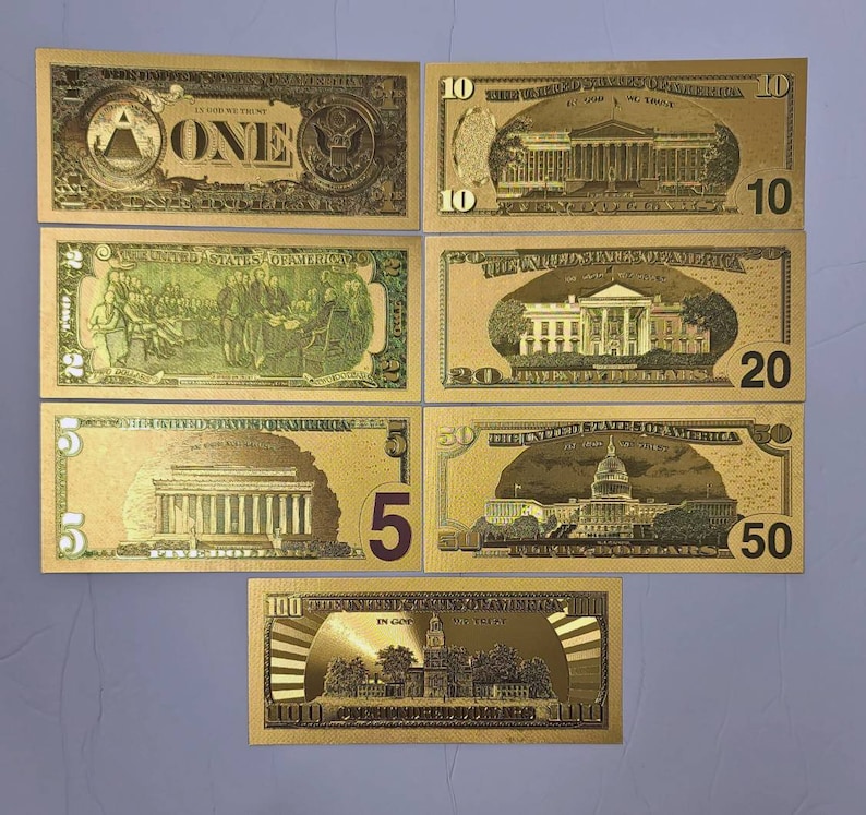 Gold Metallic Money Bills Currency Manifestation Prosperity - Etsy