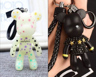 Bear Rhinestone Keychain - Etsy