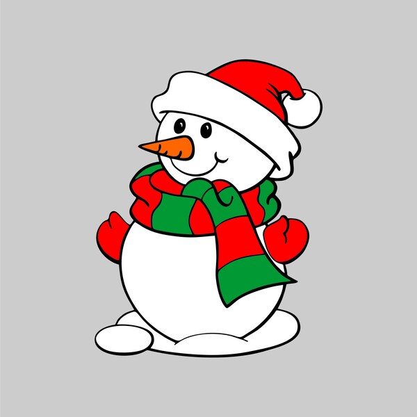 Cute Snowman Svg - Etsy
