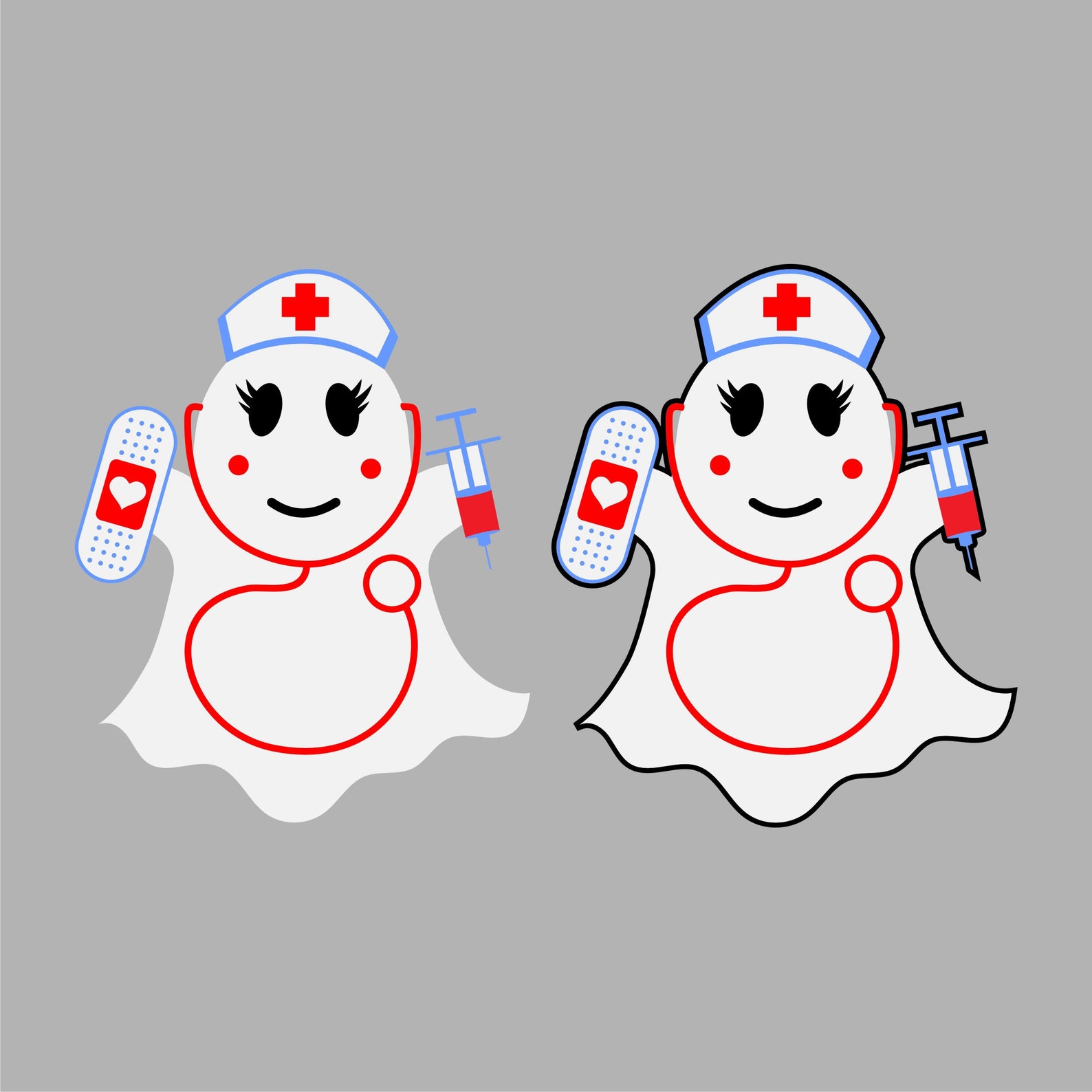 Nurse Ghosts SVG Healthcare Ghost Svg Virus Svg Virus - Etsy