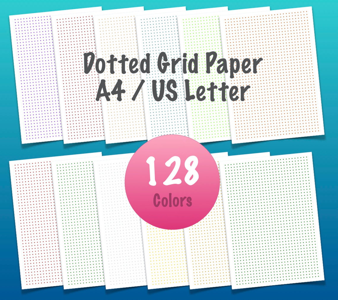 128-color Dotted Grid Paper Printable Packs A4/US Letter Size | Etsy