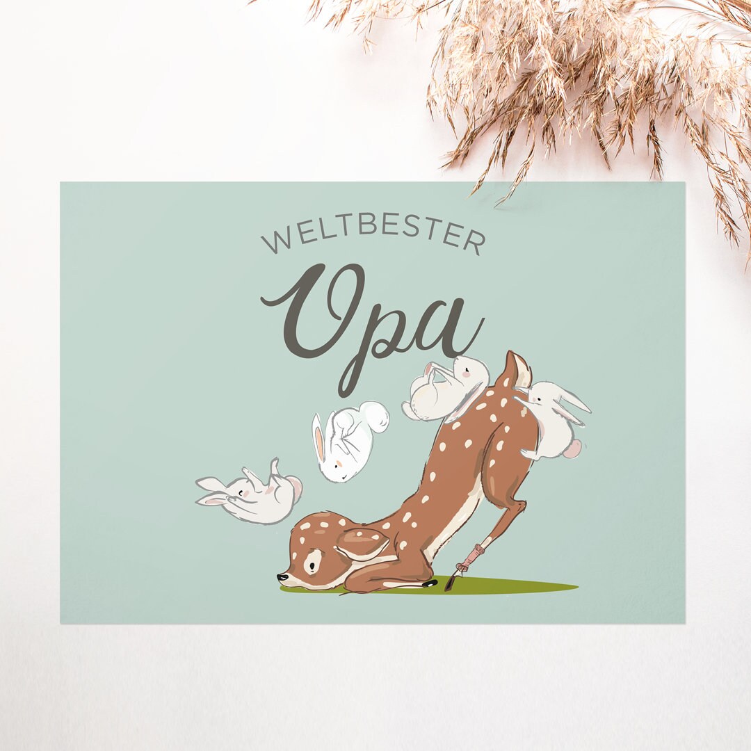 Postcard world's Best Grandpa Greeting Card - Etsy