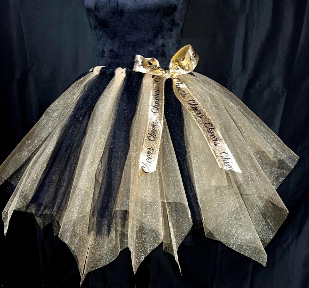 Ladies Black and Shiny Tan Color Tutu: Layered Pointy Cut Design ...
