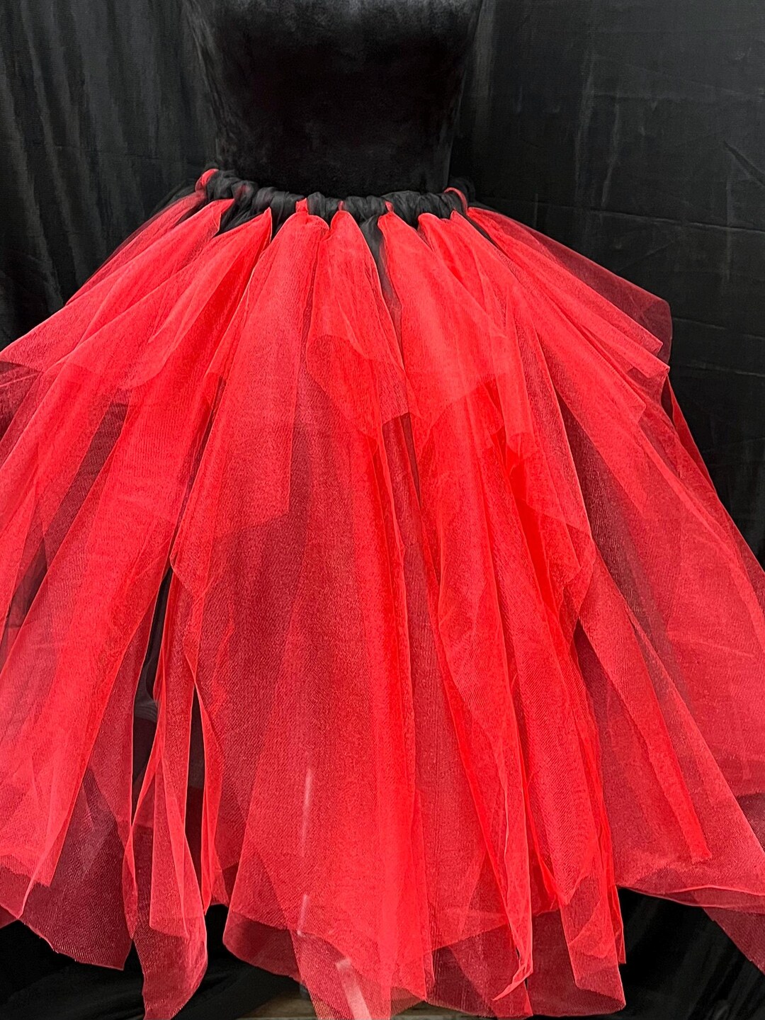 Elegant Extra Puffy Vibrant Red Tutus With Black Accent - Etsy