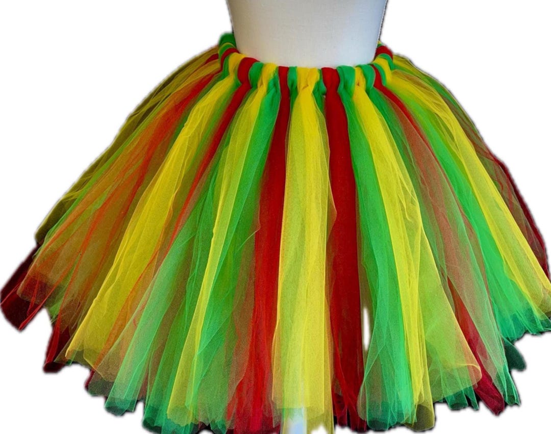 Children Girls Red Green and Yellow Reggae Tutu Rasta Colors Tutu Girls ...