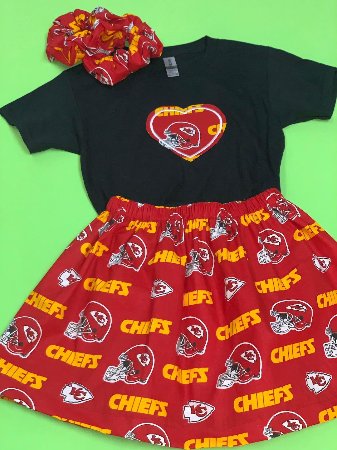 Kansas City Chiefs Children Outfit With Extra Large Matching Hair Ties ...
