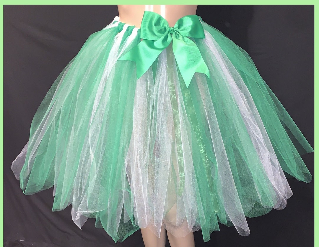 Adult Extra Full Knee Length Green and White Multi-layered Tutu Easter ...