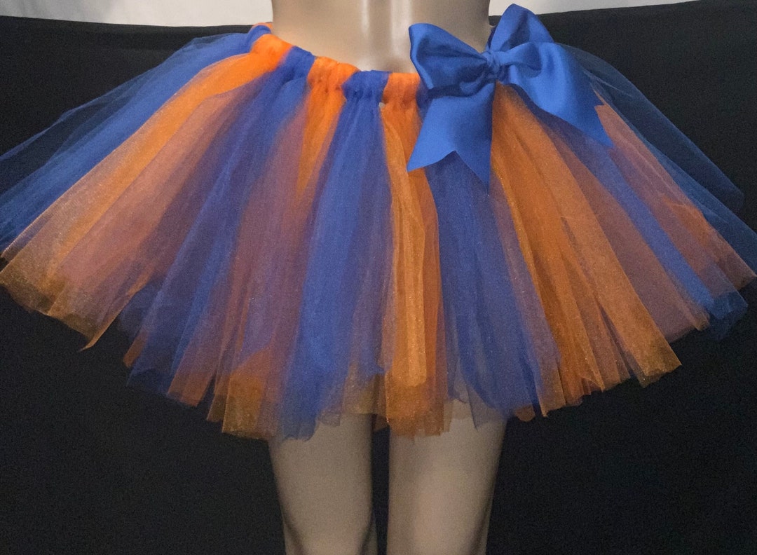Orange and Blue Color Tutu Skirt Teen Tutus Cheerleading Tutu Dance ...