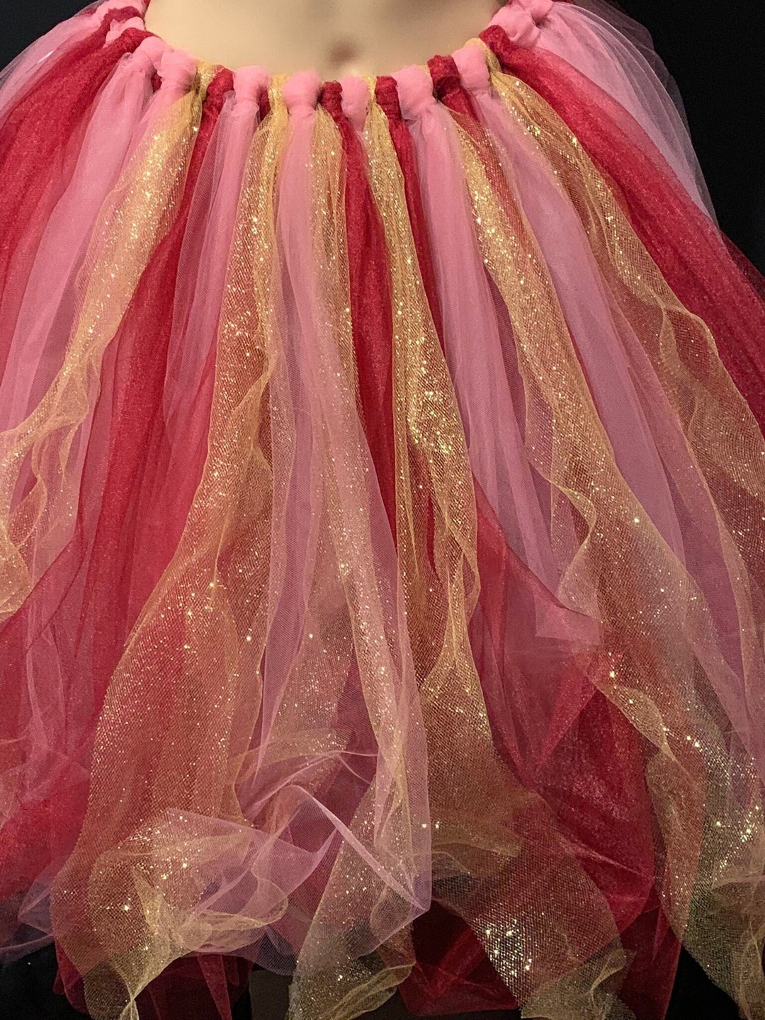 Shimmering Gold Accent Multi Colored Tutu Wine Color Rose Pink Tutu ...