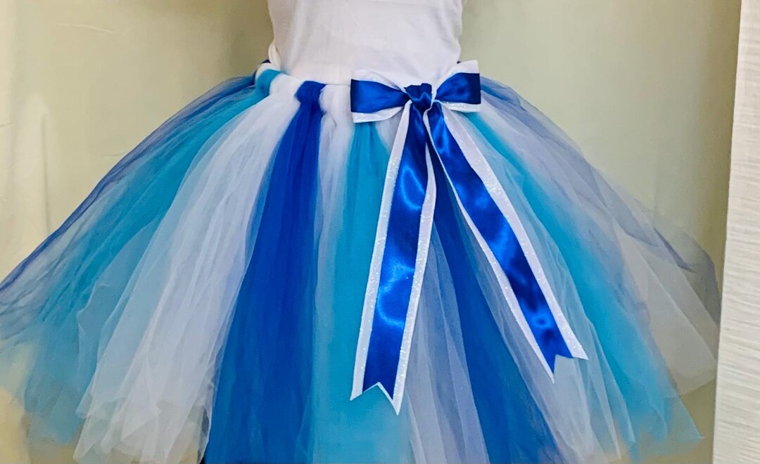 Adult Blue and White Tutu: Extra Large Sparkly Bow, - Etsy