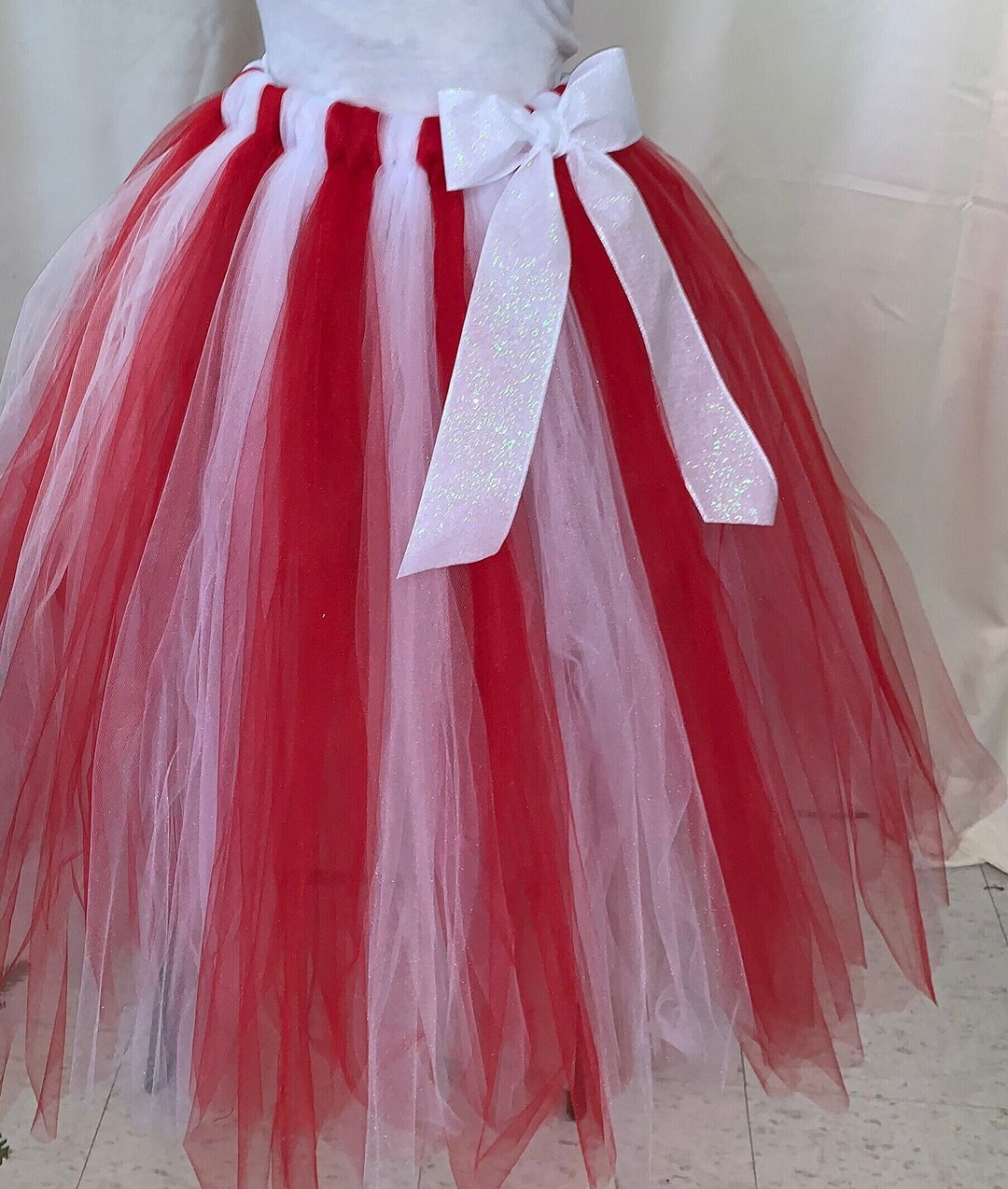 Christmas Red and White Tutus L Ankle Red and White Tutu With Large ...