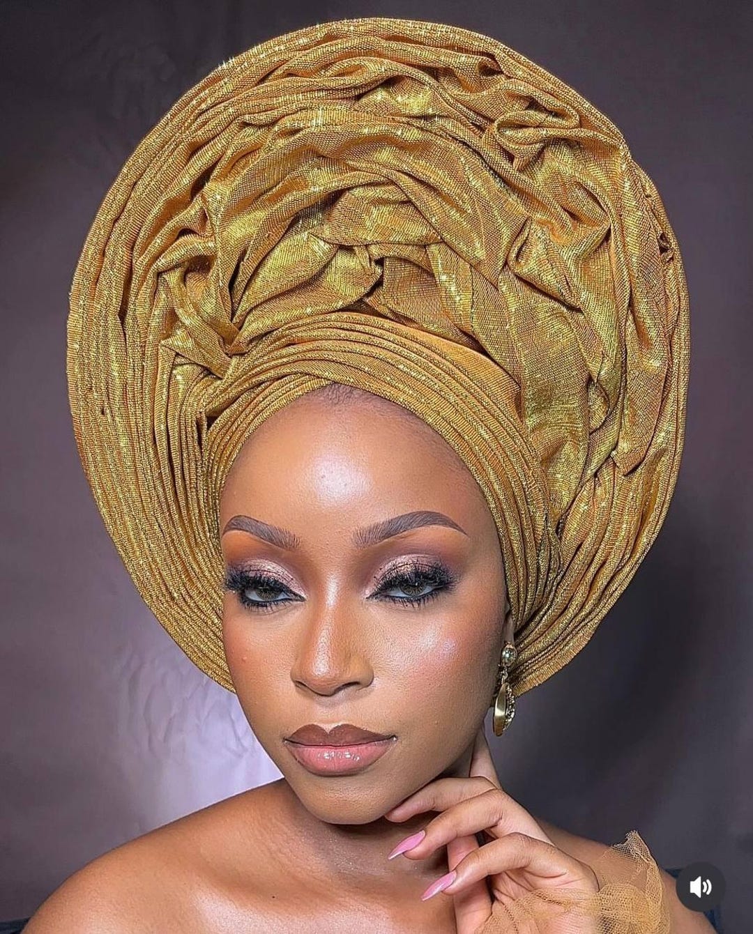 Autogele, Gold Gele, Headgear, Wedding Gele, Gele, Ready to Wear ...