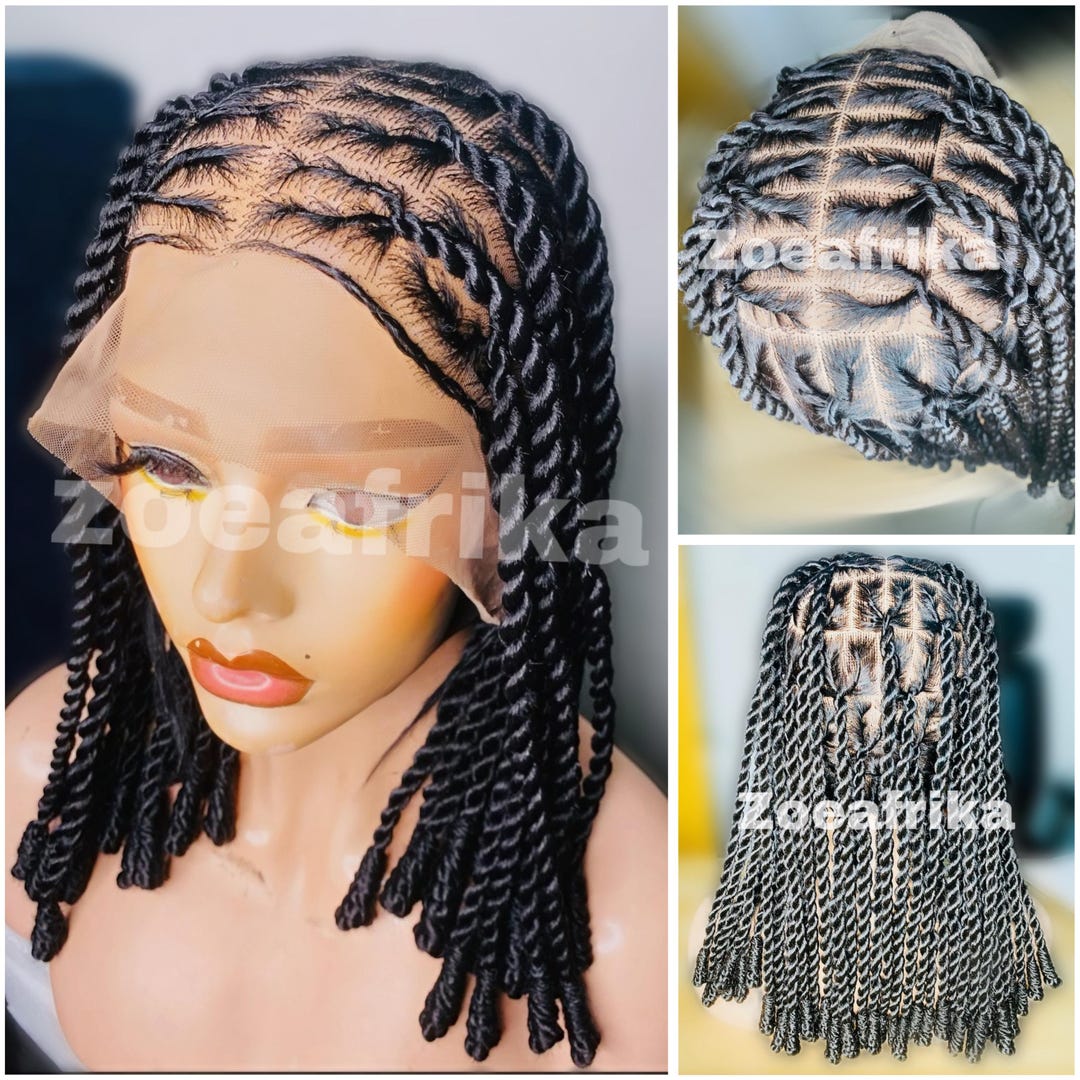 Braided Wigs for Black Women Braided Wig Criss Cross Twists Full Lace ...