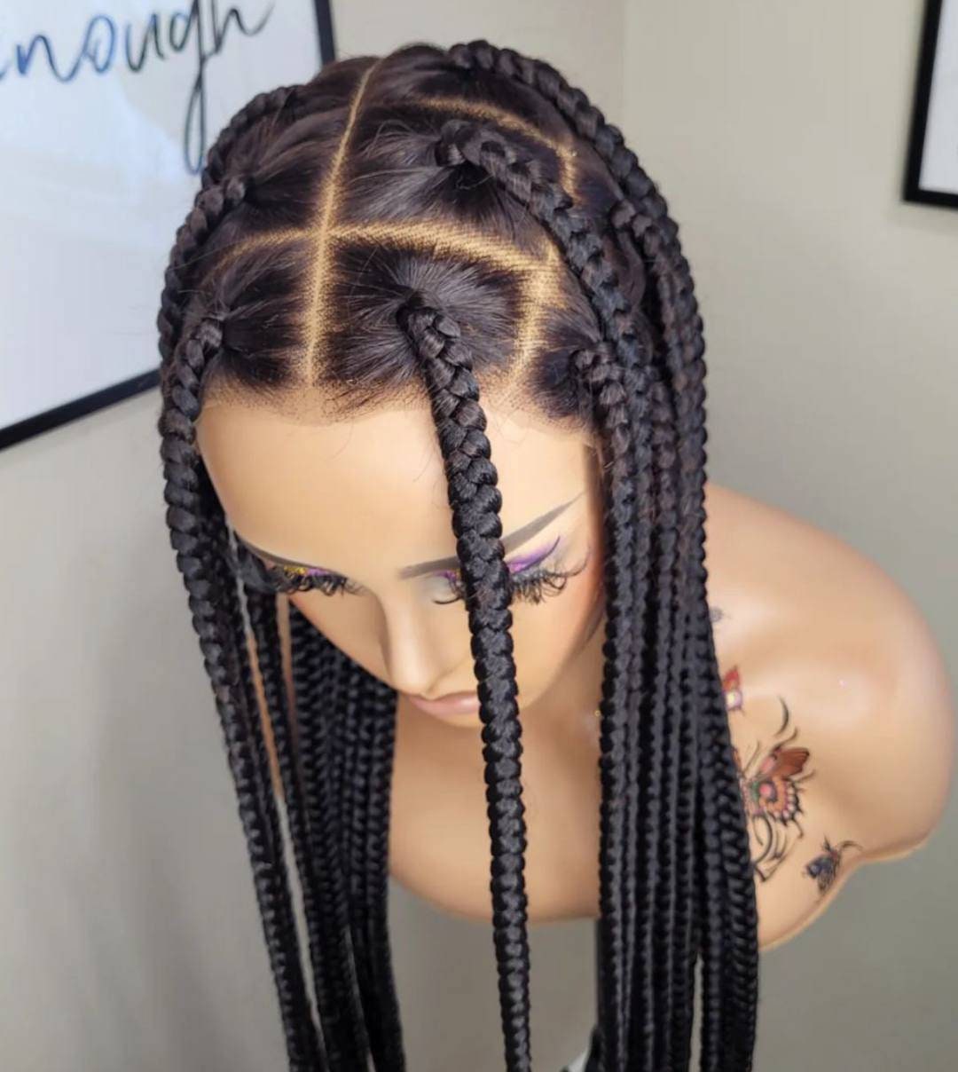 Jumbo Braid Knotless Box Braids Knotless Braid Wig For Black Women Full