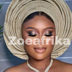 Autogele, Ready to Wear Gele, Pretie Gele, Ofi, Headgear, Gold Gele ...