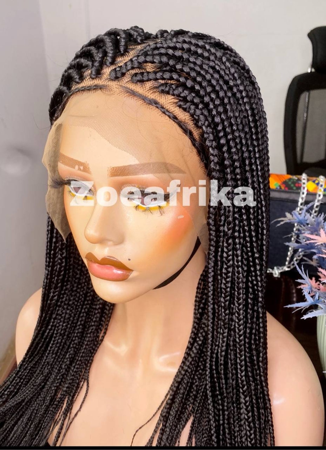 Box Braid Wig, Braided Wig, Lace Front Wig, Braided Lace Front, Wig for ...