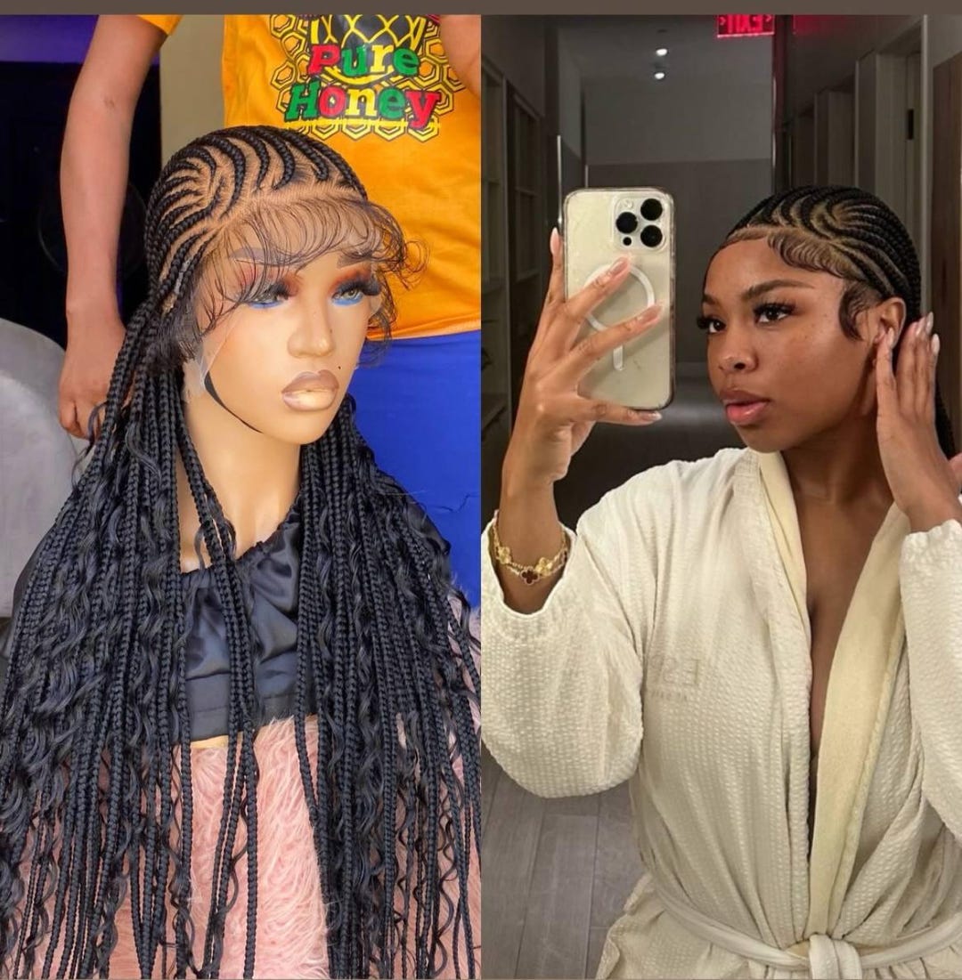 Braided Wig, Conrow Wig, Braided Wig, Knotless Wig, Full Lace Wig ...