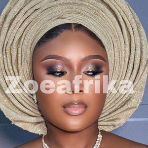 Autogele, Ready to Wear Gele, Pretie Gele, Ofi, Headgear, Gold Gele ...