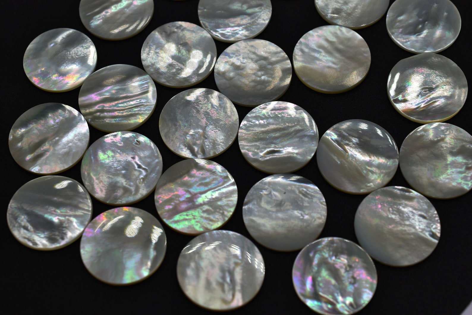 Natural Mother of Pearl Shell Flat Round Coin Gemstone, Mother of Pearl ...