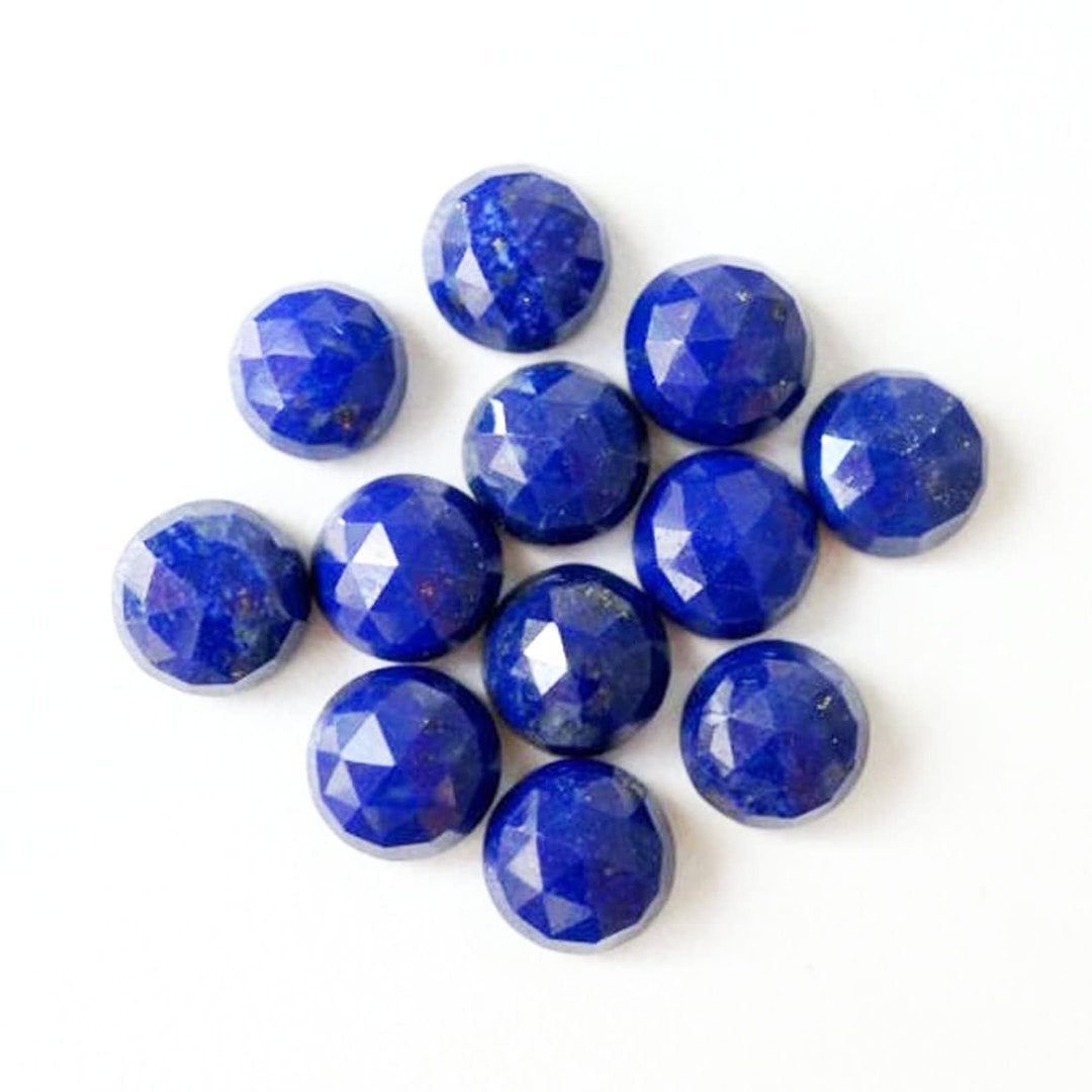 Natural Lapis Lazuli Round Rose Cut Gemstone, Unique Jewelry Making ...