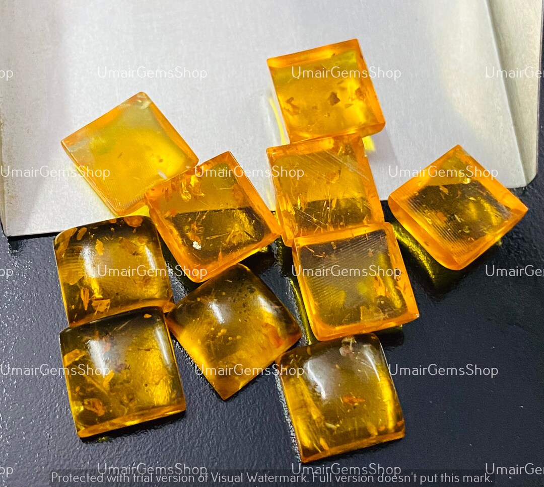 AAA Quality Baltic Amber Square Cabochons 6mm-25mm, Loose Calibrated ...