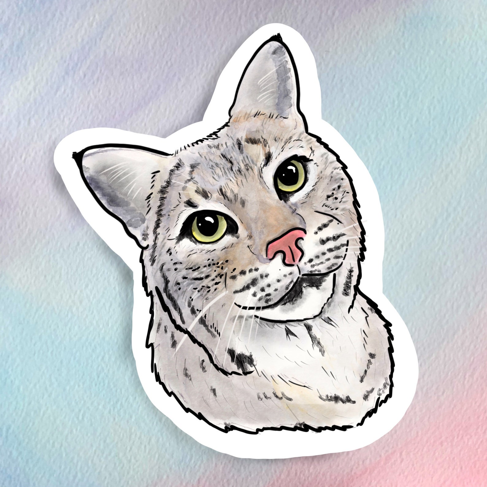 Bobcat sticker cat sticker waterproof sticker vinyl | Etsy