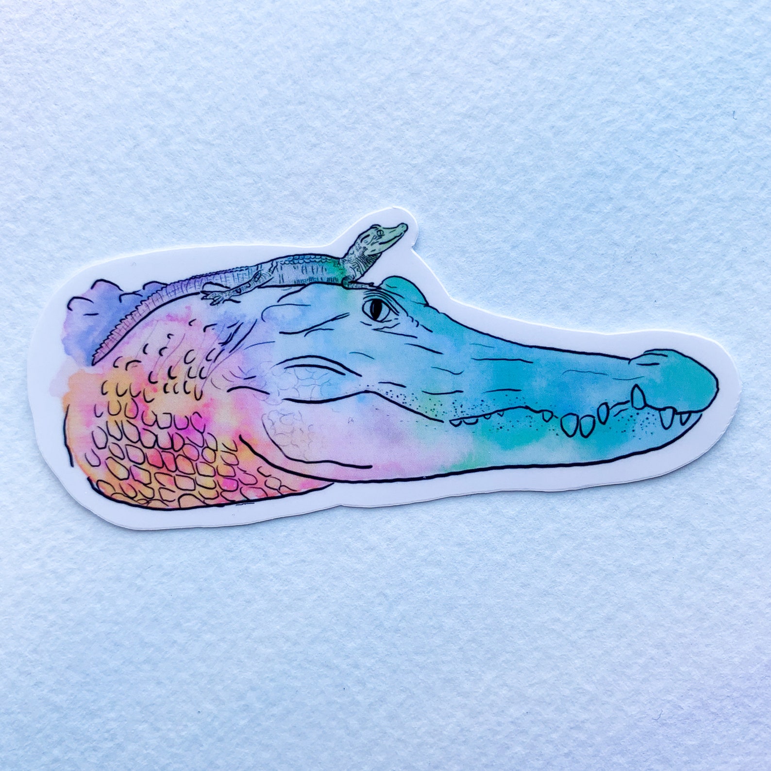 Rainbow Alligator Sticker Alligator Sticker Waterproof - Etsy
