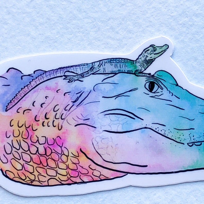 Rainbow Alligator Sticker, Alligator Sticker, Waterproof Sticker ...