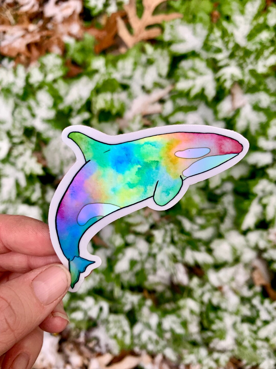 Holographic Orca Sticker, Orca Sticker, Holographic Killer Whale ...