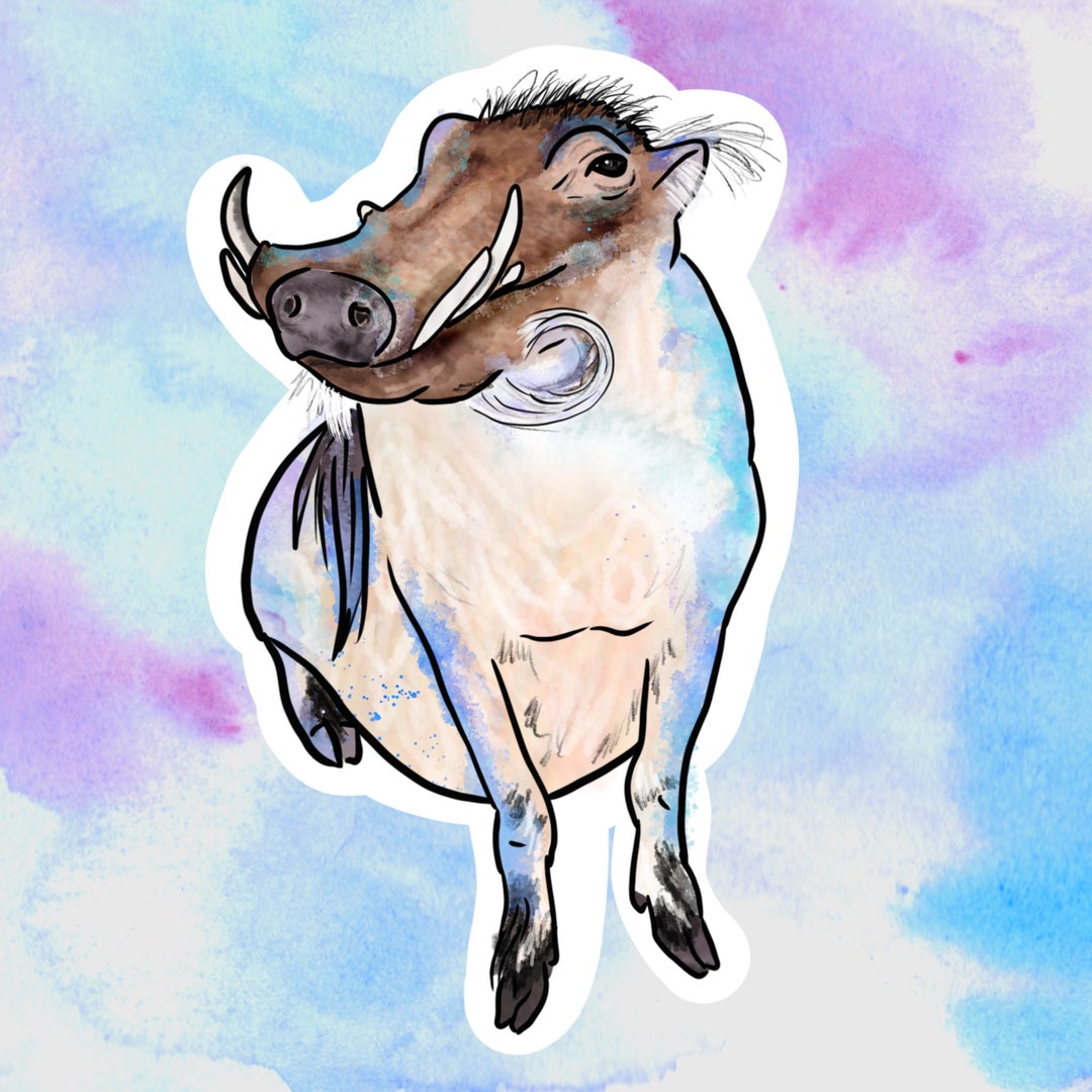 Warthog Sticker, Waterproof Sticker, Rainbow Sticker, Animal Sticker ... Warthog Sticker, Waterproof Sticker, Rainbow Sticker, Animal Sticker ...