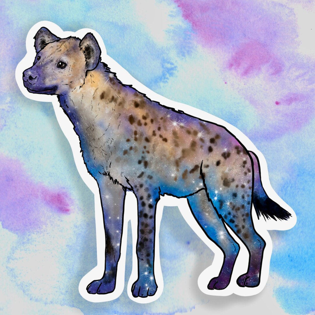 Galaxy Hyena Sticker, Waterproof Sticker, Rainbow Sticker, Animal ...
